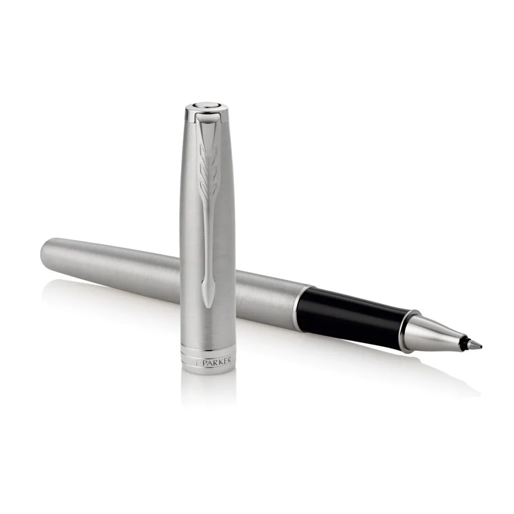 Metal Pen Rollerball Parker Sonnet - Brushed Stainless Palladium Chrome ...